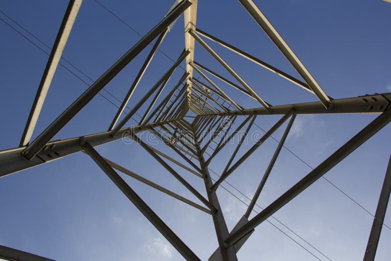 Electricity Pylon. Inside View Stock Image - Image of high, electrical ...