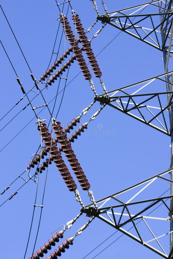 Electricity Pylon Insulators Stock Image - Image of power, technology ...