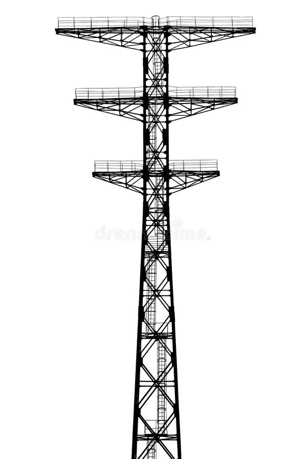 Electricity Pylon Isolated on White Background Stock Image - Image of ...