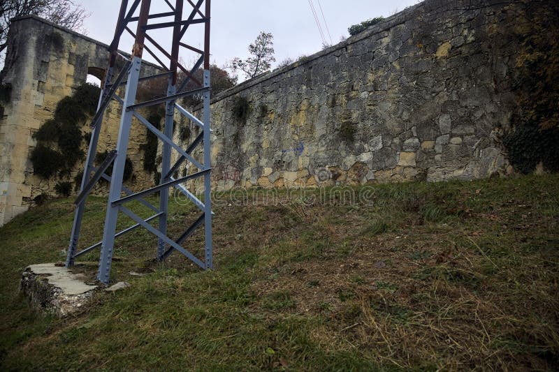 Electricity Pylon Park Autumn Next Path Stock Photos - Free & Royalty ...