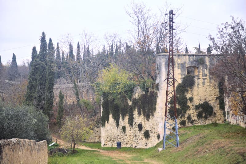 Electricity Pylon Park Autumn Next Path Stock Photos - Free & Royalty ...