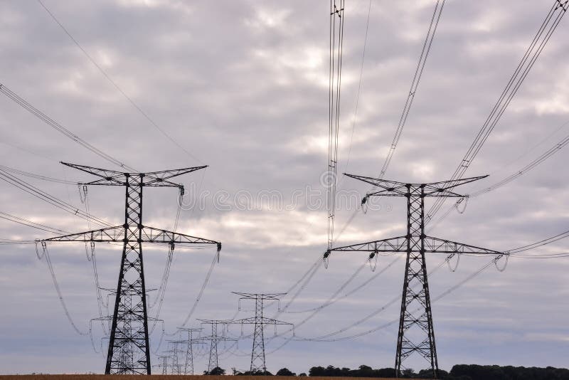 Electricity Pylon Pole stock photo. Image of electrical - 203846424