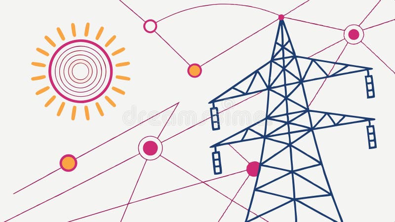 Electricity Pylon, Power Lines, and Industrial Energy Vector Design ...