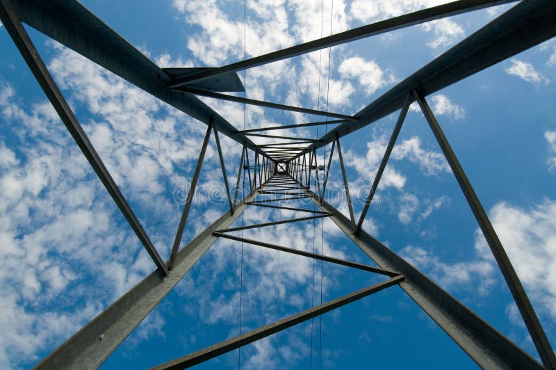 Electricity Pylon Seen from Below Stock Image - Image of europe, pylon ...
