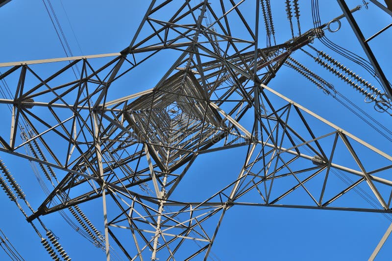 Electricity Pylon Structure for Power Line at Hk Stock Image - Image of ...
