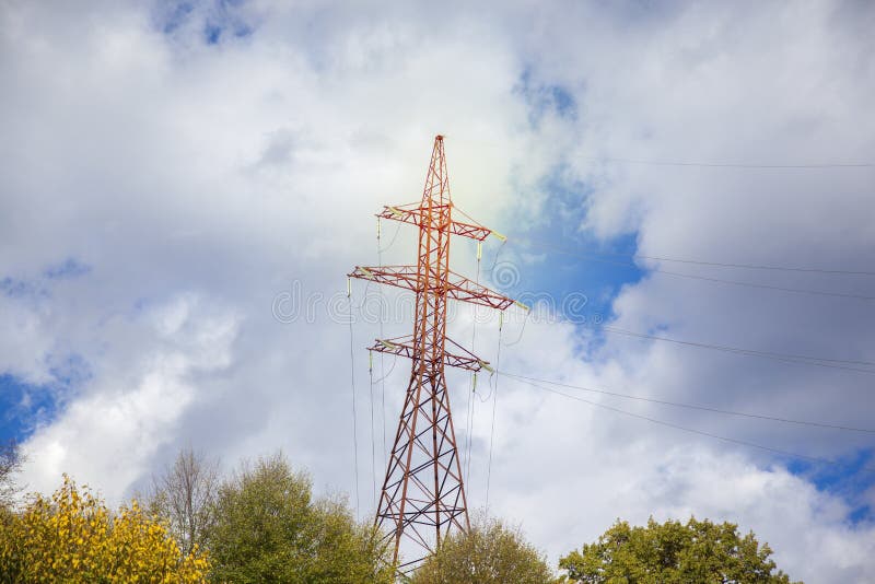 Electricity Pylon Supporting Wires for Electrical Power Distribution ...