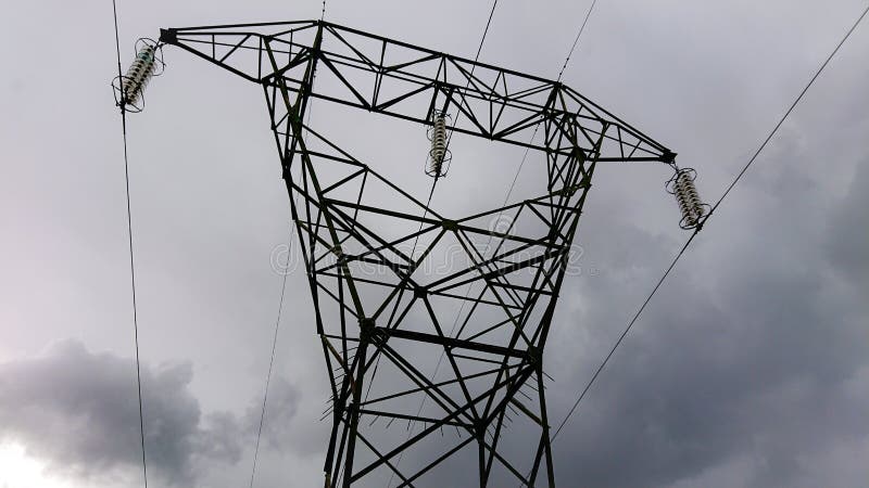 Electricity Pylon Closeup Lightning Protection Stock Image - Image of ...