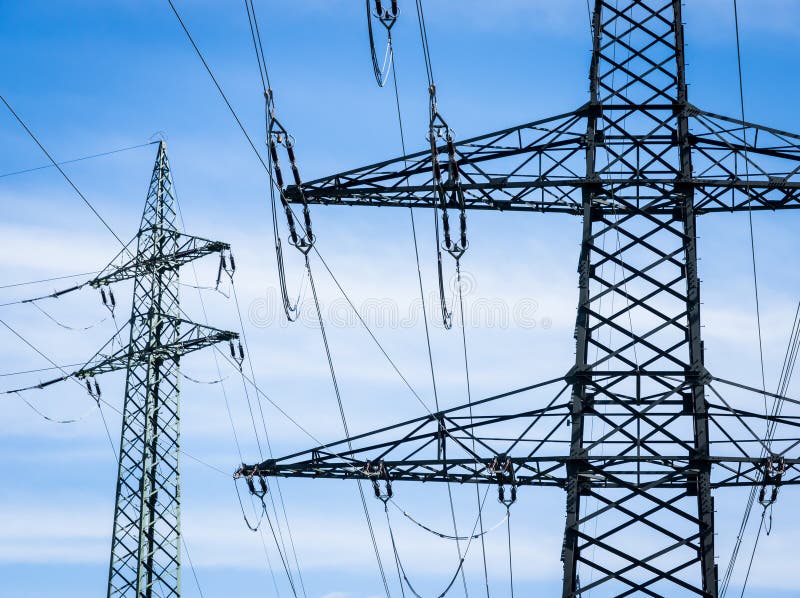 Electricity pylons stock image. Image of energy, iron - 28376621