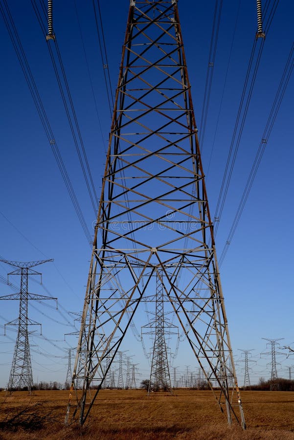 Electricity Pylons 3 stock photo. Image of urban, environment - 1464346