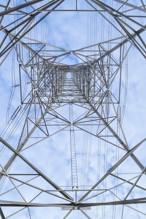 Electricity pylons stock image. Image of pole, line, electrical - 58831707