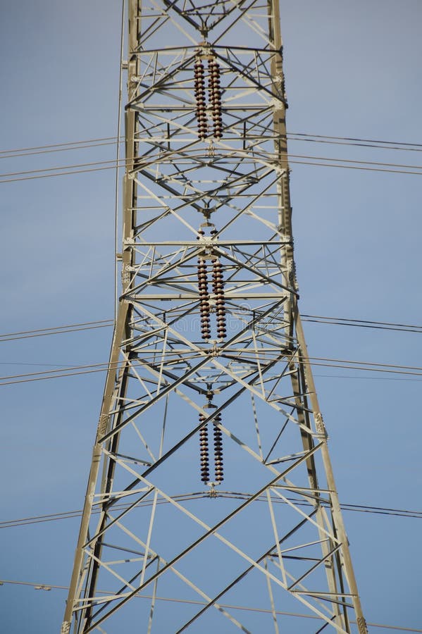 Electricity pylons stock image. Image of transmission - 88547547