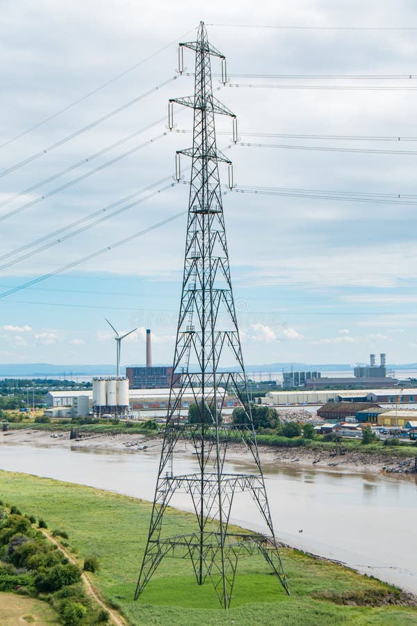 Pylons Along Asphalted Highway In Sunny Summer Afternoon Stock Image ...