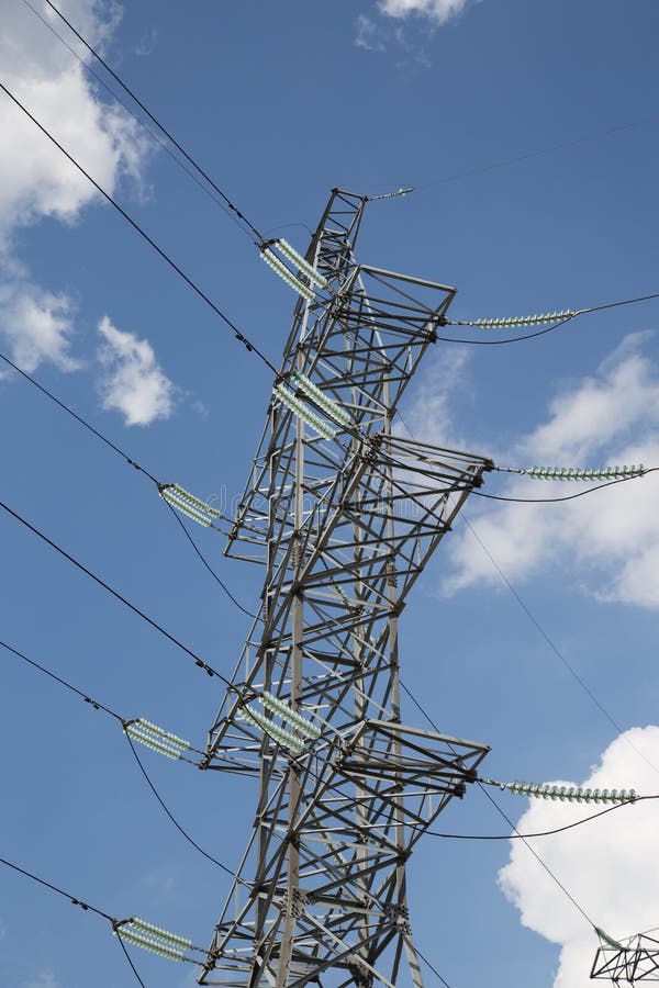 Electricity Pylons and Line Stock Image - Image of watts, generation ...