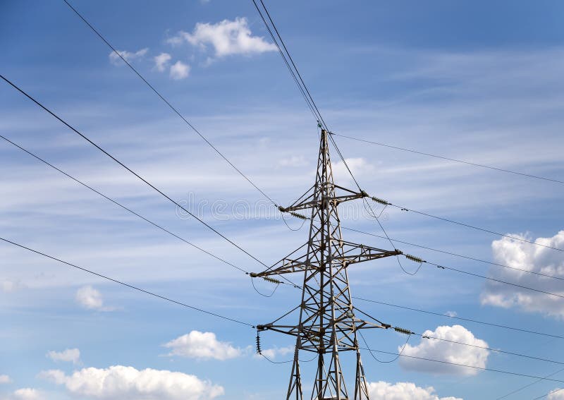 Electricity Pylons and Line Stock Photo - Image of generation, wire ...