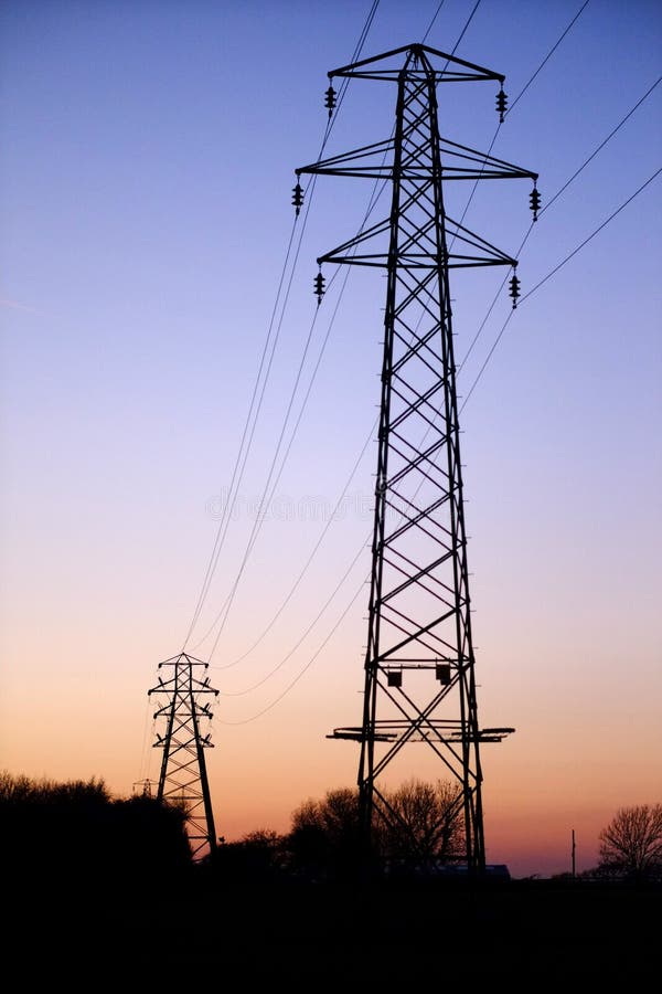 Electricity pylons stock photo. Image of lines, network - 146865852
