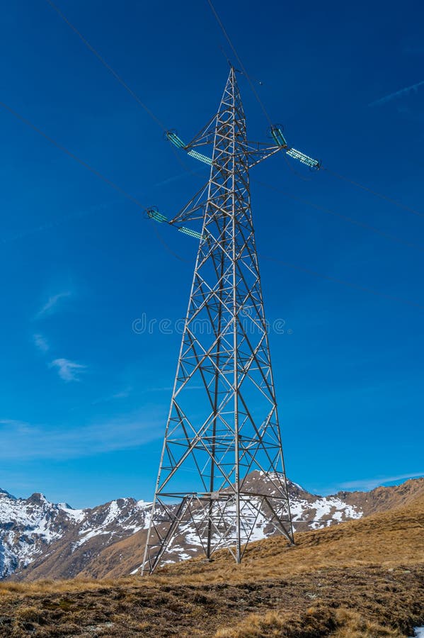 Electricity pylons. stock image. Image of donax, vegetable - 271215933