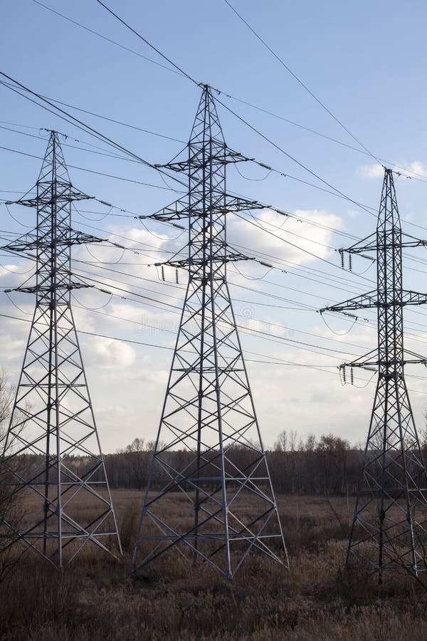 Electricity pylons stock image. Image of country, power - 149303873
