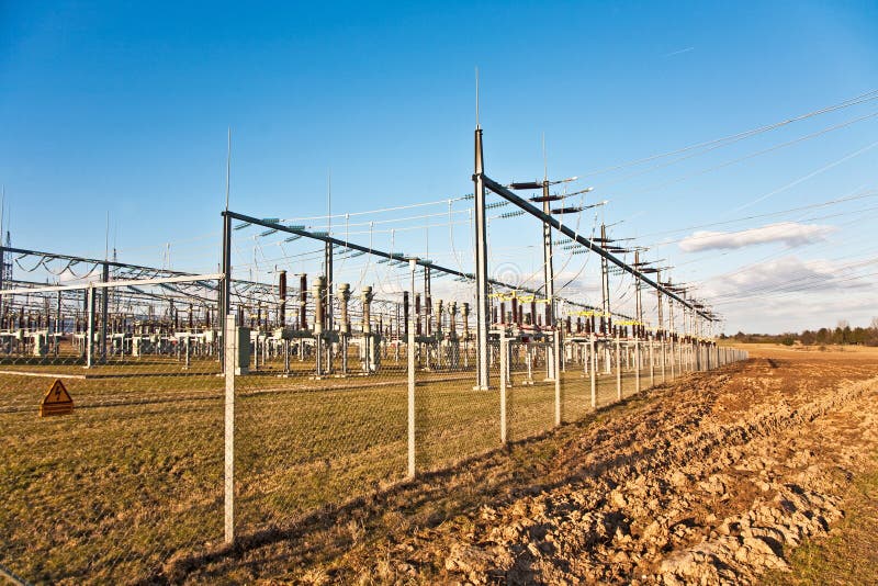 Electricity relay station stock photo. Image of field - 43499948