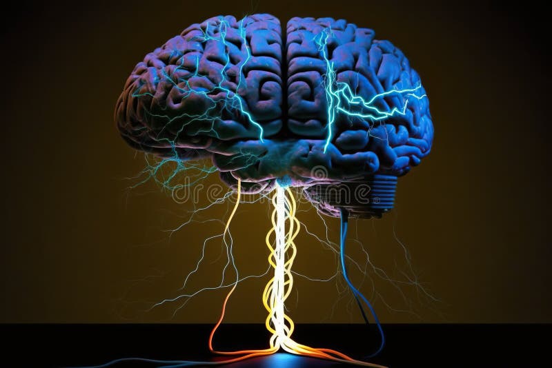 Electricity in the Shape of Brain, Created with Generative AI ...