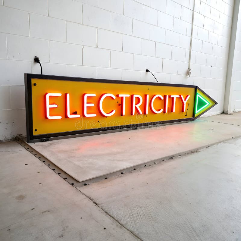 An Electricity Sign Isolated on White Background Stock Illustration ...