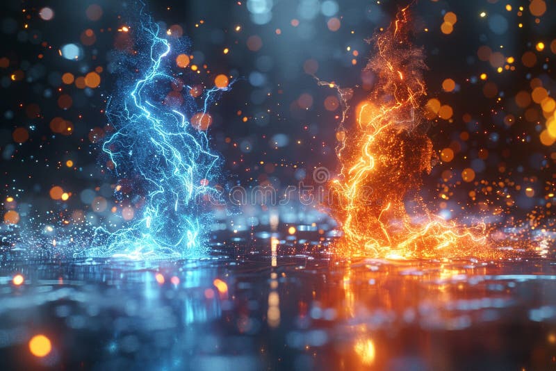 Electricity Sparking between Two Futuristic Devices Stock Image - Image ...