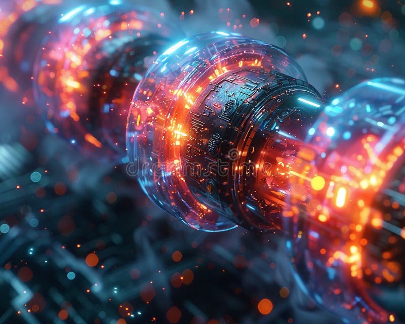 Electricity Sparking between Two Futuristic Devices Stock Image - Image ...