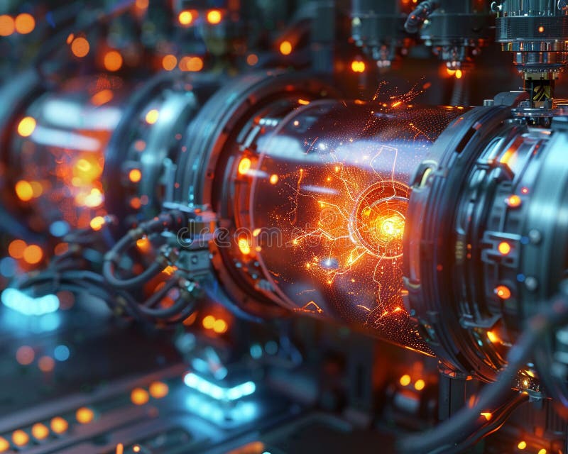 Electricity Sparking between Two Futuristic Devices Stock Image - Image ...