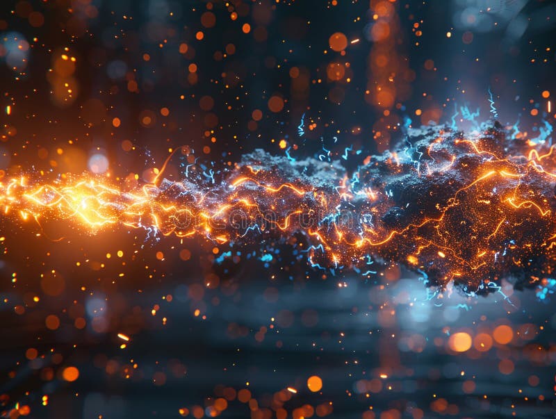 Electricity Sparking between Two Futuristic Devices Stock Image - Image ...