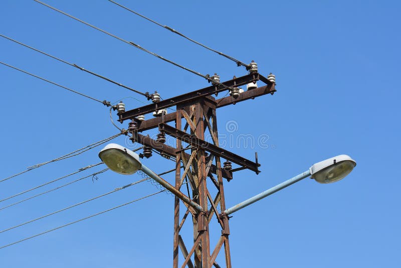 Tall Street Electricity Lamp Stock Image - Image of city, energy: 27624639