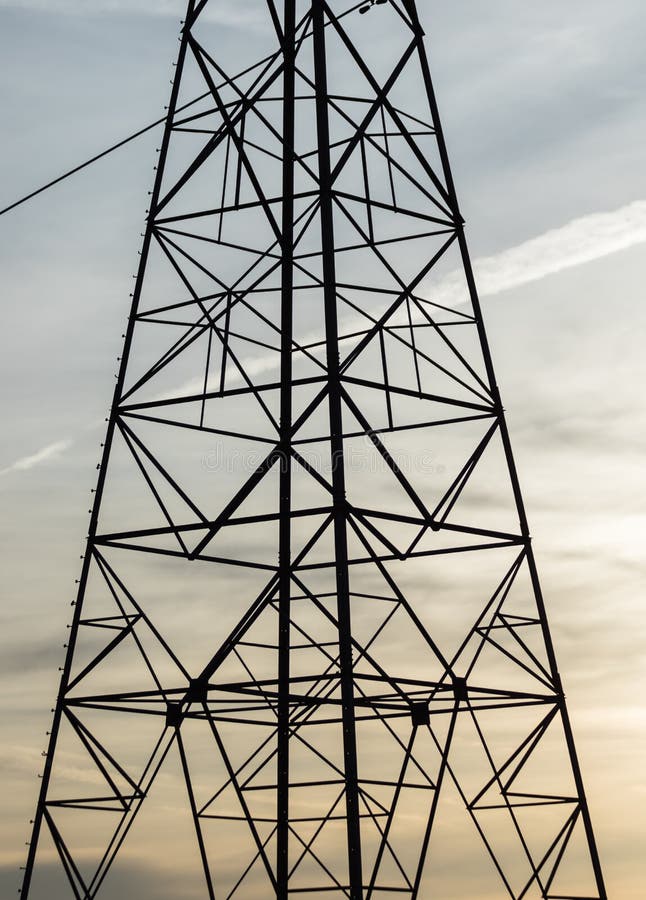 Electricity Tower stock image. Image of dark, line, industry - 93449245