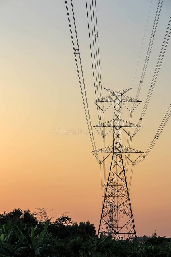 Electricity Tower and Electric Line Stock Image - Image of station ...