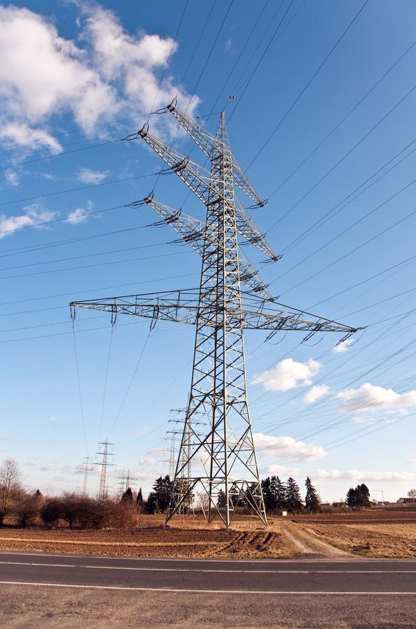 Electricity Tower for Energy with Sky Stock Photo - Image of station ...