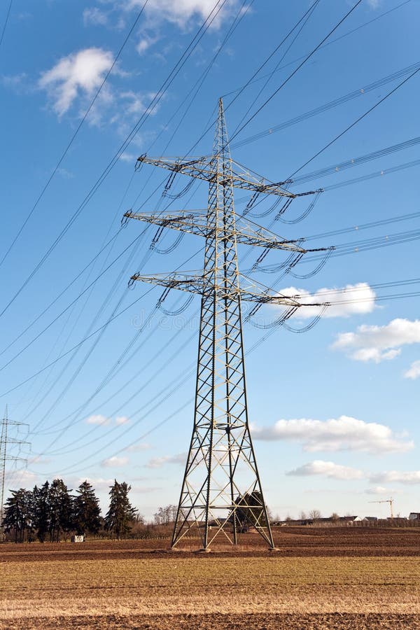Electricity Tower in Beautiful Landscape Stock Image - Image of ...