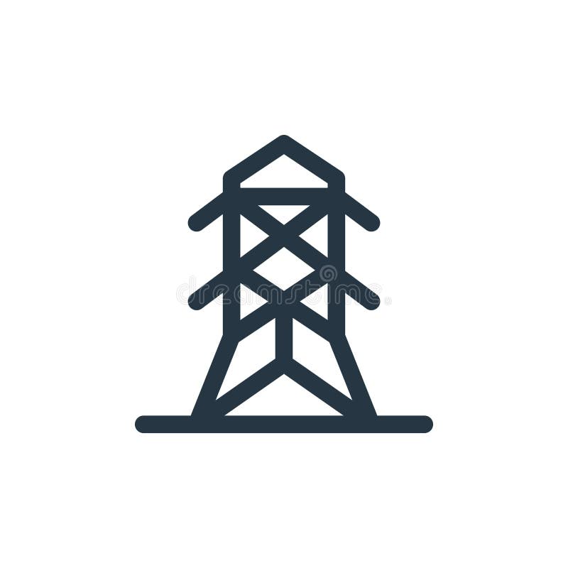Electricity Tower Icon Vector from Sustainable Energy Concept. Thin ...