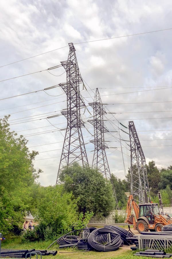 Electricity Towers stock photo. Image of energy, grid - 97115454