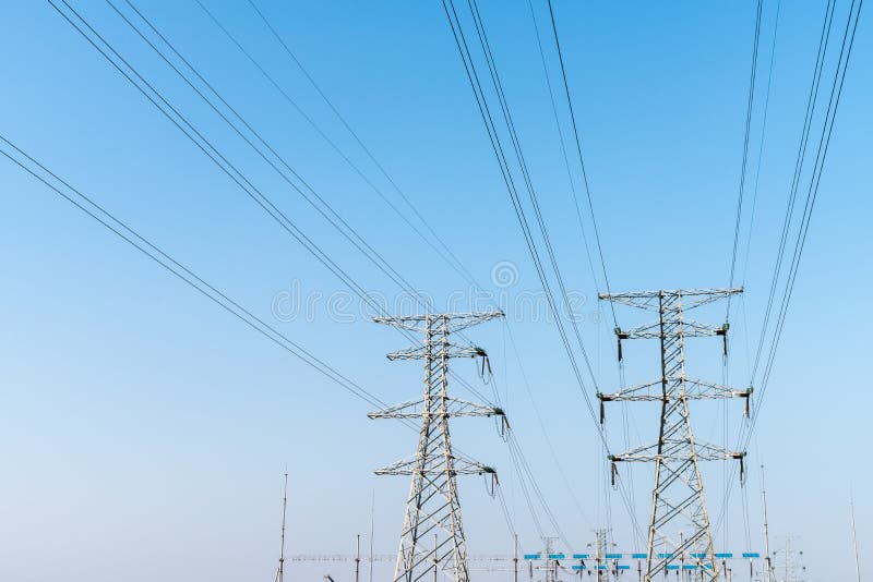 Electricity Transmission Pylon Stock Image - Image of station ...