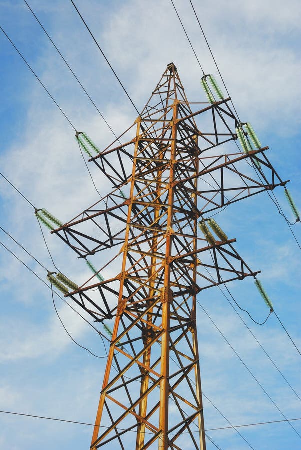 Electricity Transmission Tower Stock Image - Image of lines, cables ...