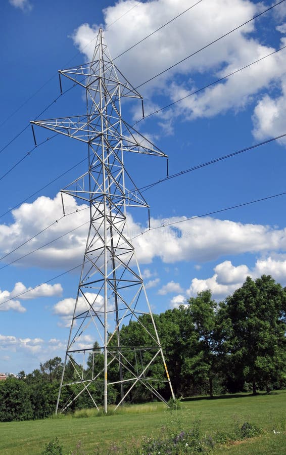 Electricity Transmission Towers Stock Photo - Image of cable, horizon ...