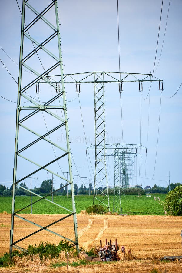 Electricity Transportation with Hgh Voltage Wire Stock Photo - Image of ...