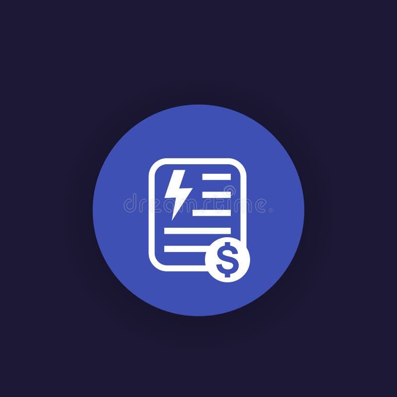 Electricity Utility Bill Icon, Vector Stock Vector - Illustration of ...