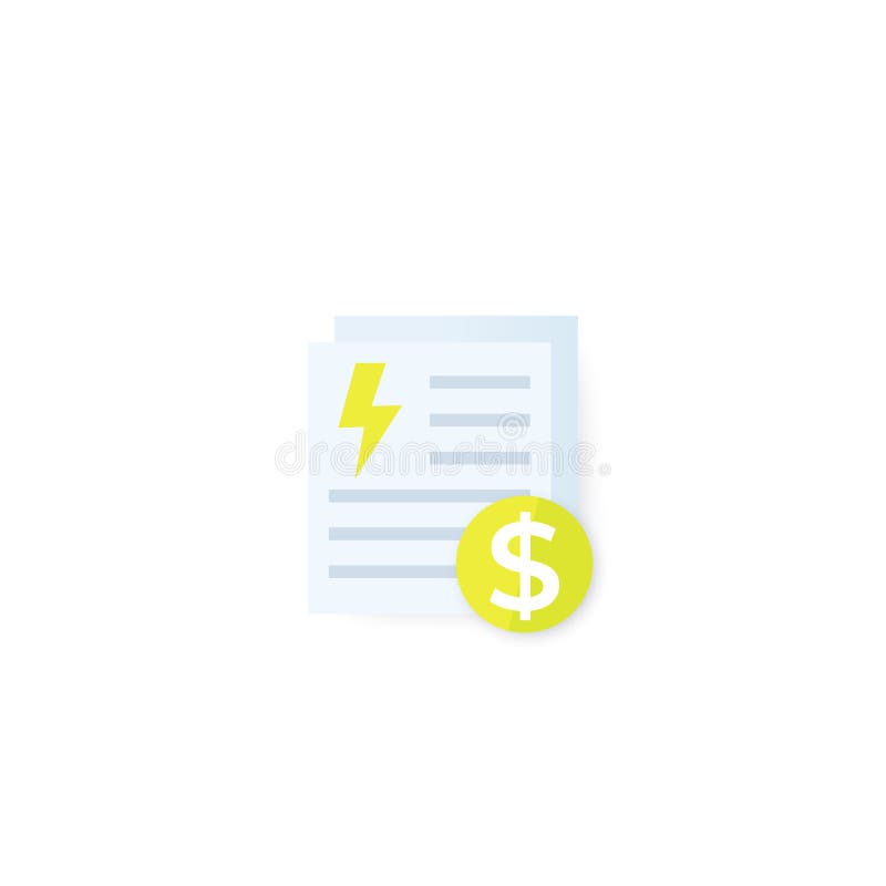 Electricity Utility Bills, Payments Icon Stock Vector - Illustration of ...