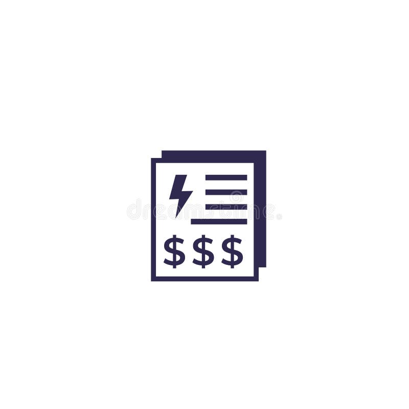 Electricity Utility Bills, Payments Icon Stock Vector - Illustration of ...