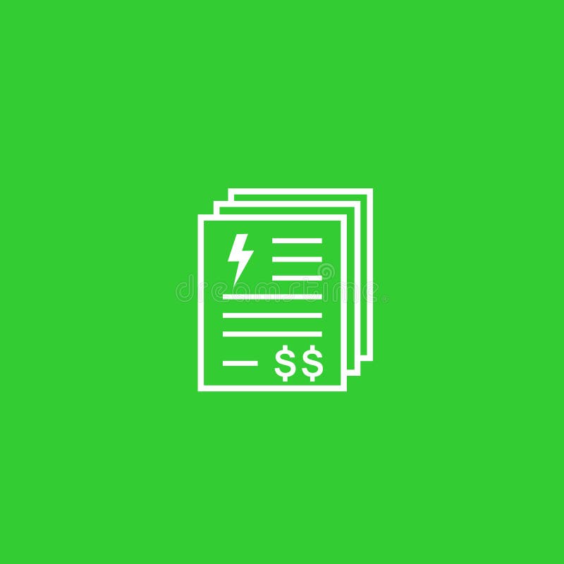 Electricity Utility Bills and Payments Vector Icon Stock Vector ...