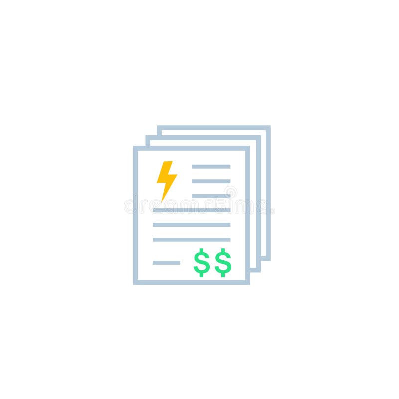 Electricity Utility Bills and Payments Vector Icon Stock Vector ...