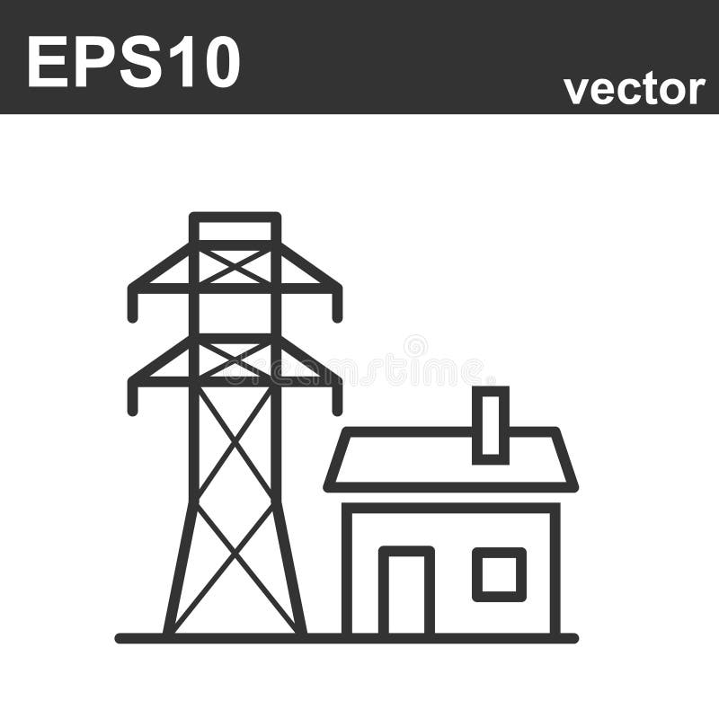 Electricity Vector Icon, Electric Tower Symbol Stock Vector ...