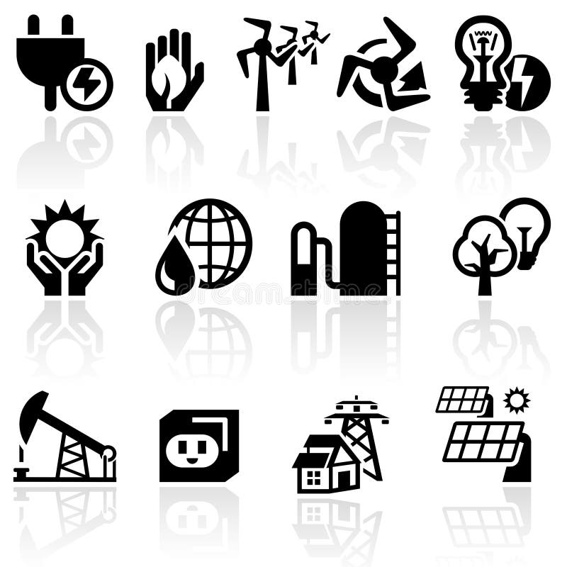 Electricity Vector Icon Set Stock Vector - Illustration of engineer ...