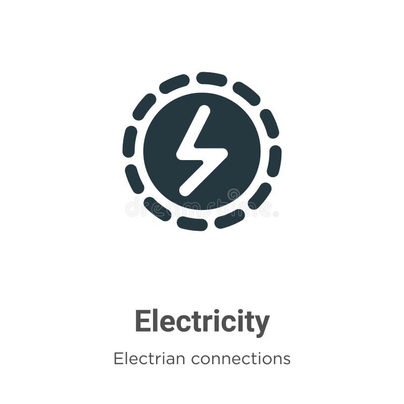Electricity Vector Icon on White Background. Flat Vector Electricity ...