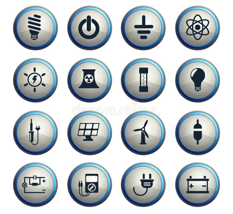 Electricity icon set stock vector. Illustration of business - 141333965