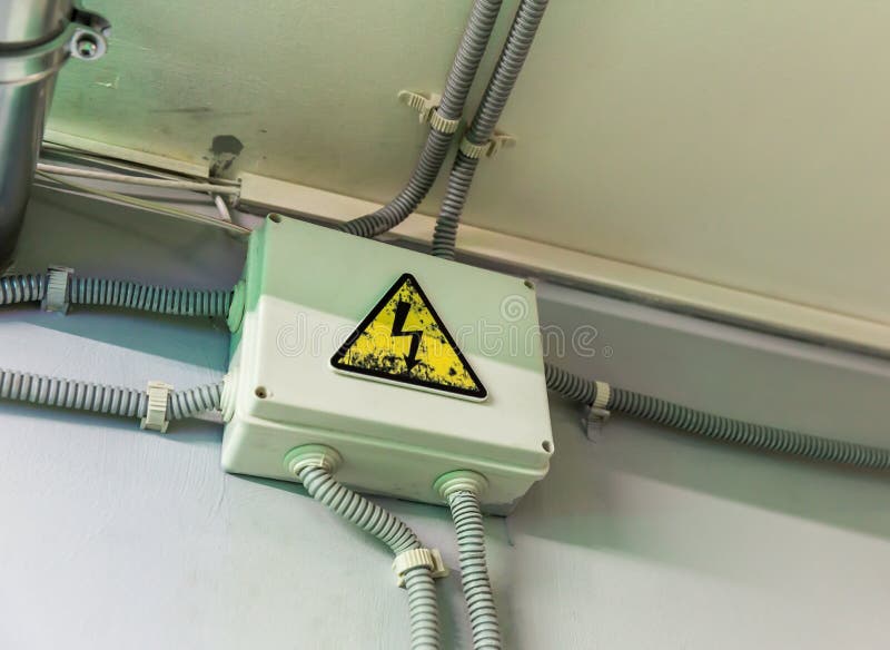 Electricity warning box stock image. Image of electrical - 75758821