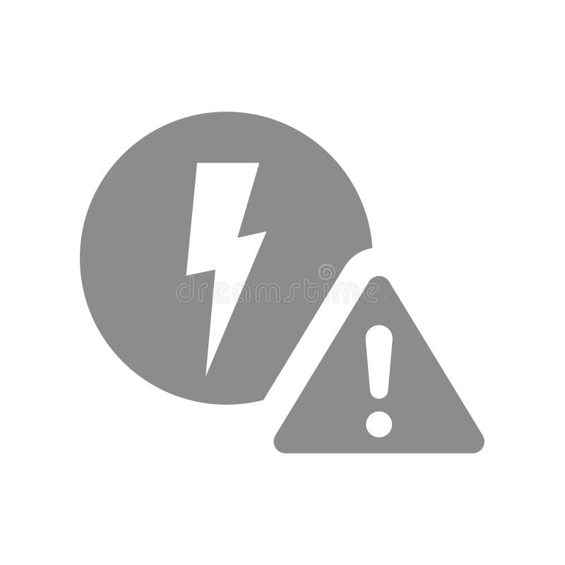Electricity Warning with Exclamation Point Icon Stock Vector ...